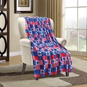 Valerian Luxury Velvet Touch Ultra Plush Christmas Blanket |Soft, Warm, Cozy|Holiday Printed Fleece Throw/Blanket-50 x 60inch, Patriotic