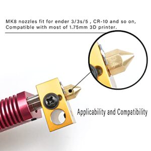 XIFOWE MK8 Nozzles 25 pcs 0.4mm 3D Printer Brass Nozzles CR-10 Nozzle with DIY Tools and A Ten-Grid Parts Box for CR-8 / CR-10 / Ender 3 / Ender 3S / 5/6 and so on…