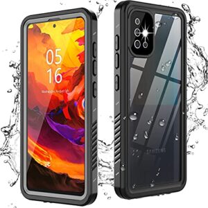 oterkin for samsung galaxy a51 5g case，a51 5g waterproof case with built-in-screen protector full-body 360°rugged shockproof ip68 waterproof case for galaxy a51 case （not for 4g version） black