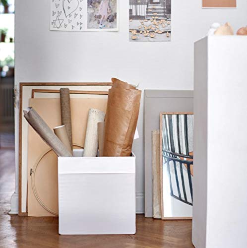 Cloth Storage Bins 13x15x13, Foldable Cubes Box Baskets Containers Organizer for Drawers, Home Closet, Shelf, Nursery, Cabinet, Large Set of 2 (White)