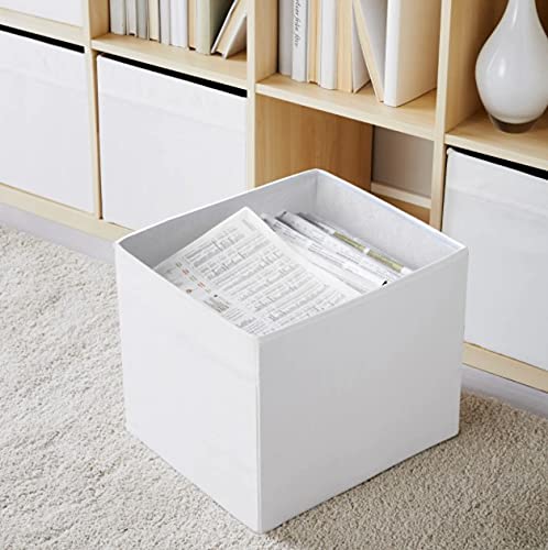 Cloth Storage Bins 13x15x13, Foldable Cubes Box Baskets Containers Organizer for Drawers, Home Closet, Shelf, Nursery, Cabinet, Large Set of 2 (White)