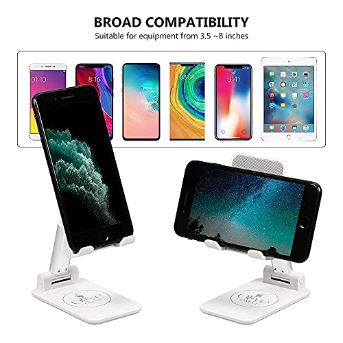 Olive OMNI Foldable Cell Phone Stand - Adjustable Phone Stand for Desk - Fully Foldable Desk Cell Phone Stands - Portable Desk Cell Phone Holder with Anti-Slip - Best Pocket Fit Desk - White