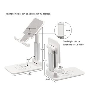 Olive OMNI Foldable Cell Phone Stand - Adjustable Phone Stand for Desk - Fully Foldable Desk Cell Phone Stands - Portable Desk Cell Phone Holder with Anti-Slip - Best Pocket Fit Desk - White