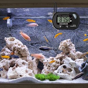 2-Pack Aquarium Thermometer, Fish Tank Thermometer, AikTryee Water Thermometer with 3.3ft Cord Fahrenheit/Celsius(℉/℃) for Vehicle Reptile Terrarium Fish Tank Refrigerator.