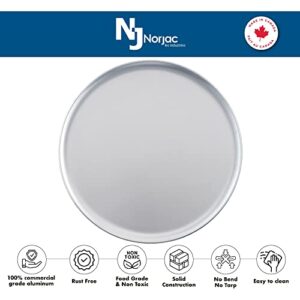 Norjac Pizza Pan 12 inch, 6 PACK Baking Tray Coupe Solid Style, Pure Food-Grade Aluminum, Made in Canada, Rust Free