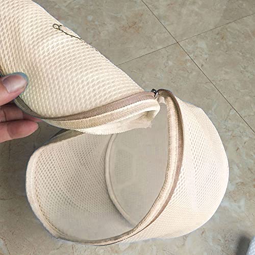 6pcs Thick Mesh Laundry Bag For Blouse Lingerie Bras Underwear Socks Sneaker Shoes Washing Bag Of Cylindrical Sandwich Embroidery Laundry Bags For Delicates Mesh Wash Bag Bathroom Eco-Friendly Bra Bags For Laundry Travel Storage Organiza Bag