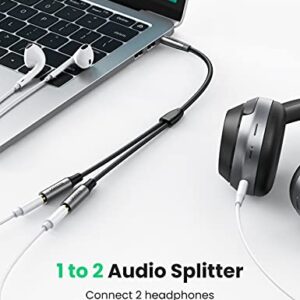 UGREEN Headphone Splitter 3.5mm Aux Splitter 2 Female to 1 Male Audio Y Splitter Stereo Dual Headphone Adapter Compatible with MacBook iPad PC Tablet Laptop TV Phone PS4 Speaker