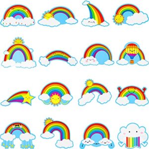 64 pieces rainbows cut-outs sun cloud paper cut bulletin board decorations cut-outs paper cut for desks door displays home school classroom decoration birthday party