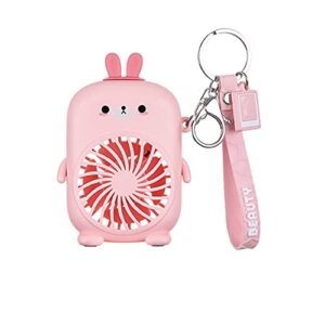 keychain mini fan, rechargeable personal fan, summer creative usb charging portable silent keychain mini fan, 500mah, handheld for travel, walking, hiking (b)