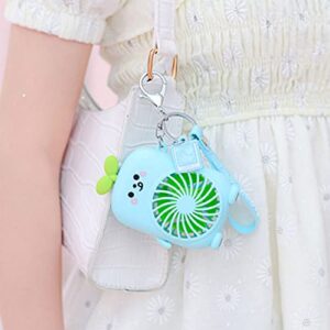 Keychain Mini Fan, Rechargeable Personal Fan, Summer Creative USB Charging Portable Silent Keychain Mini Fan, 500Mah, Handheld for Travel, Walking, Hiking (B)