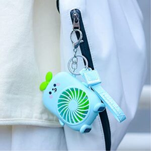 Keychain Mini Fan, Rechargeable Personal Fan, Summer Creative USB Charging Portable Silent Keychain Mini Fan, 500Mah, Handheld for Travel, Walking, Hiking (B)