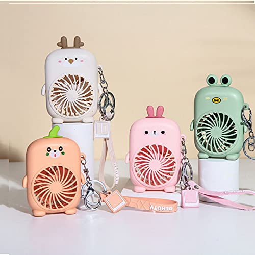 Keychain Mini Fan, Rechargeable Personal Fan, Summer Creative USB Charging Portable Silent Keychain Mini Fan, 500Mah, Handheld for Travel, Walking, Hiking (B)