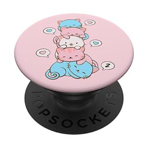 trans pride flag kawaii cat cute transgender popsockets swappable popgrip