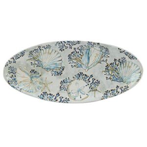 certified international playa shells fish platter, gray