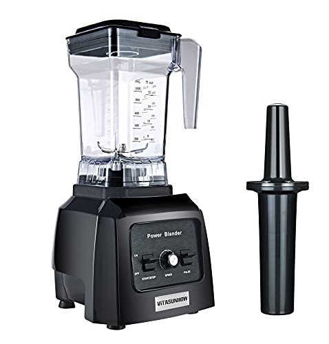 VITASUNHOW Professional Blenders with 1300-Watt Motor & 11 Speeds Control, High Speed Blender for Puree, Ice Crush, Shakes and Smoothies,Black