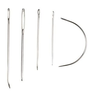 eketirry hand sewing needle kit, heavy duty household hand needles for for upholstery, carpet, leather, canvas repair (5 pieces)