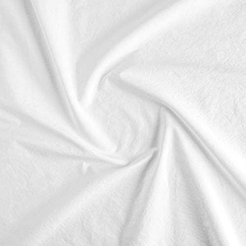 58” Width White 100% Cotton Fabric | Sold by The Yard | Solid Sewing Clothing Face Mask Crafting | White Fabric