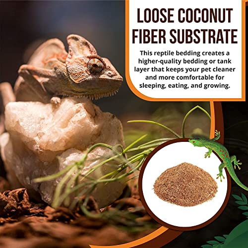 ReptiCasa Loose Coconut Substrate Husk Fibers, 16 Quarts Bag, Clean Natural Terrarium Bedding for Reptiles, Amphibians, or Invertebrates, Waste, Liquid and Odor Absorbent