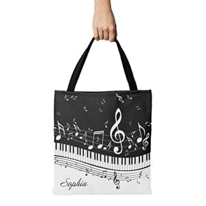 Eiis Personalized Tote Bag Abstract Piano Music Canvas Shopping Travel Resusable Shoulder Tote Bag Handbag, One Size