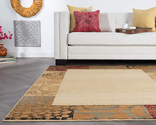 Tayse Sedona Beige 3 Piece Area Rug Set for Home, Room, and Decor - Transitional, Floral