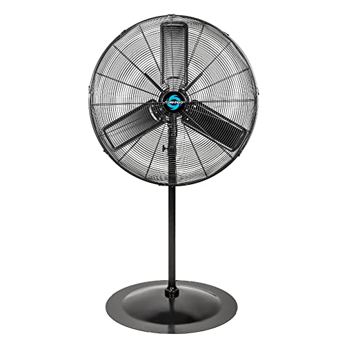 Tornado 30 Inch Commercial Industrial Oscillating Stationary Waterproof Pedestal Electric Fan cETL Safety Listed - 2 Years Limited Warranty