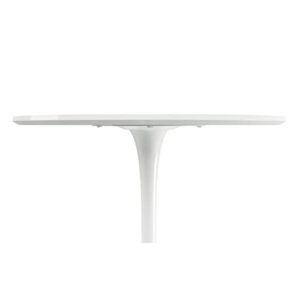 Aron Living Rose Contemporary 36" Mid-Century Wood Top Dining Table in White