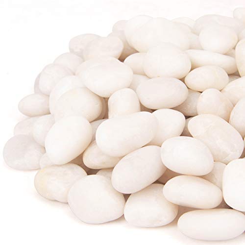 18 Pounds Decorative Pebbles White Stones River Rock Aquarium Gravel,White Natural Polished Decorative Gravel,White Pebbles,Garden Ornamental Pebbles,Decorative Stones,Polished Decor Rocks (18.6)