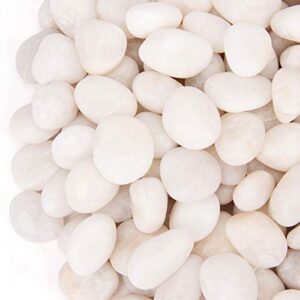 18 Pounds Decorative Pebbles White Stones River Rock Aquarium Gravel,White Natural Polished Decorative Gravel,White Pebbles,Garden Ornamental Pebbles,Decorative Stones,Polished Decor Rocks (18.6)