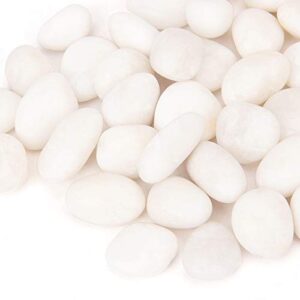 18 Pounds Decorative Pebbles White Stones River Rock Aquarium Gravel,White Natural Polished Decorative Gravel,White Pebbles,Garden Ornamental Pebbles,Decorative Stones,Polished Decor Rocks (18.6)