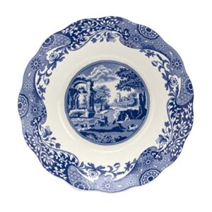 Spode Blue Italian Daisy Bowl | Serve Pasta, Salad, Or Soup | Scalloped Edge Design | Made of Porcelain | Measures 10-Inches | Dishwasher Safe (Blue/White)