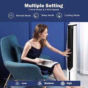 COSTWAY Evaporative Cooler, Include Remote Control, 4 Ice Packs, Portable Bladeless Swamp Cooler with 3 Modes, 3 Speeds, 9H Timer, LED Display, Evaporative Air Cooler for Room Indoor Use Bedroom