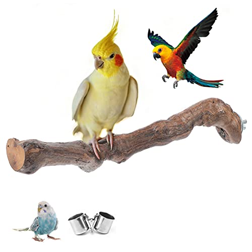 COUNER Bird Parrot Perch Stand Natural Wild Grape Stick Bird Play Stand Bird Toys Grinding Paw Cage Accessories for Cockatiels Budgie Parakeets Conures Love Birds Finches