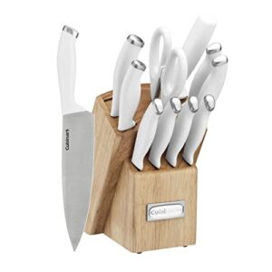 cuisinart 12 piece white knife block set, color pro, c77ssw-12p