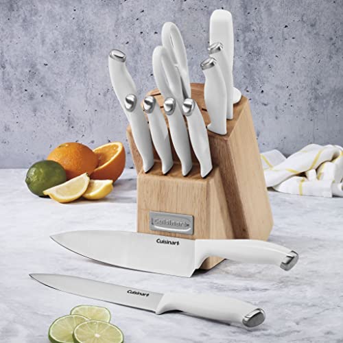 Cuisinart 12 Piece White Knife Block Set, Color Pro, C77SSW-12P