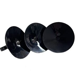 DREAM ART 6 Pack Black Suction Cup 1.8 Inch PVC Plastic Sucker Without Hooks for Home Decoration and Organization