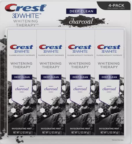 Crest 3D White Whitening Therapy Charcoal Deep Clean Fluoride Toothpaste , 4 ct (4)