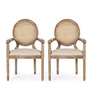 christopher knight home judith dining chair sets, wood, beige + natural