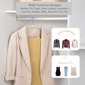 Nature Smile 20 Pack Non-Slip Suit Hanger,Coat Jacket Hangers,Sweater Hangers,PVC-Coating Metal Hangers for Pants,Shawls,Belts,Bras - Dimple & Crease Free T-Shirt Hangers,White Color…