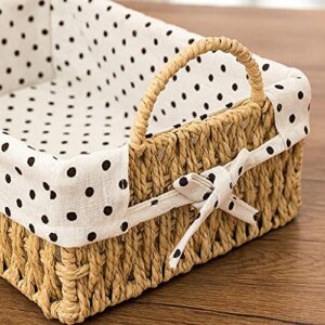 UXZDX Desktop Storage Box, Woven Storage Basket, Rattan Woven Sundries, Cosmetics, Snacks, Living Room Storage Basket (Size : 25cm)