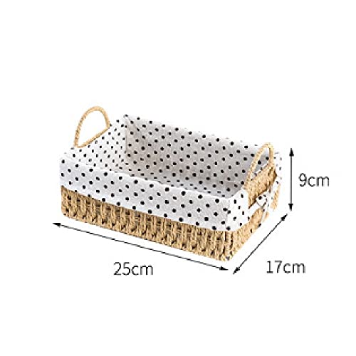 UXZDX Desktop Storage Box, Woven Storage Basket, Rattan Woven Sundries, Cosmetics, Snacks, Living Room Storage Basket (Size : 25cm)