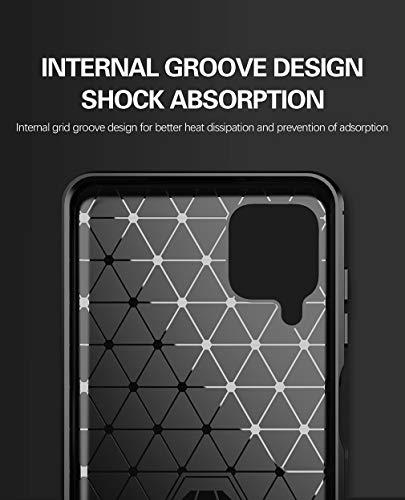 Samsung A12 Case,Galaxy A12 Case,with HD Screen Protector,Shock-Absorption Flexible TPU Bumper Cove Soft Rubber Protective Case for Samsung Galaxy A12 (Black Brushed TPU)