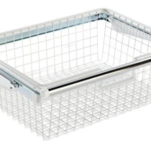 Rubbermaid Configurations Custom Closet Deluxe Kit, White, 4 to 8 Foot, FG3H8900WHT & Configurations Custom Closet Add-On Sliding Wire Basket, White, FG3J0503WHT