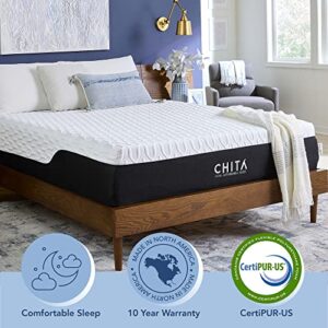 CHITA King Size Premium Cool Gel Memory Foam Mattress, 14 Inch Medium Firm Mattress-5 Layers of Comfort- Cooling Cover Mattress in a Box- CertiPUR-US Certified,100 Night Trial-10 Years Warranty