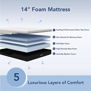 CHITA King Size Premium Cool Gel Memory Foam Mattress, 14 Inch Medium Firm Mattress-5 Layers of Comfort- Cooling Cover Mattress in a Box- CertiPUR-US Certified,100 Night Trial-10 Years Warranty