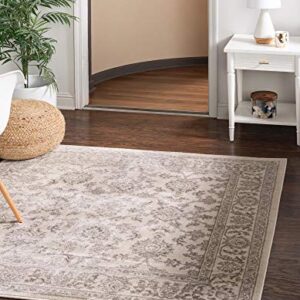 Rugs.com Charlotte Collection Rug – 4 Ft Square Ivory Low-Pile Rug Perfect for Living Rooms, Kitchens, Entryways