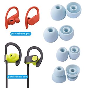 4 Pair Replacement Silicone Ear Tips Earbuds Buds Set for Powerbeats Pro Wireless Earphone Headphones (PRO eartips Blue)