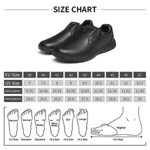 DXINZHI Men's Slip Resistant Work Shoes Food Service Shoes - Professional Oil Water Resistant Chef Shoes ，Suitable for Walking and Casual (BK-9) Black