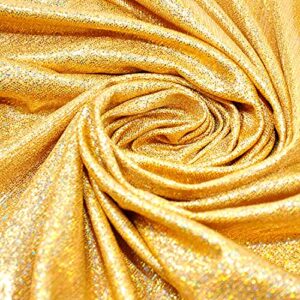 Shattered Glass Hologram Fabric by The Yard Width 58Inches Entelare (Gold/Gold 2yards)