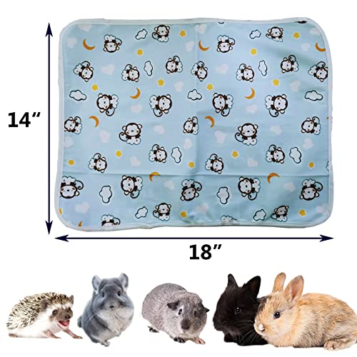 JSLZF Guinea Pig Cage Liner 18”x14”, 3PCS Guinea Pig Pads Washable, Absorbent Waterproof Rat Cage Liner for Chinchillas, Bunnies