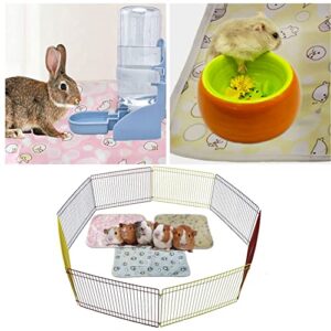 JSLZF Guinea Pig Cage Liner 18”x14”, 3PCS Guinea Pig Pads Washable, Absorbent Waterproof Rat Cage Liner for Chinchillas, Bunnies